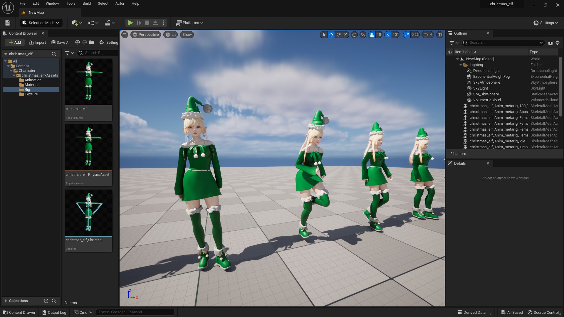 Christmas Elf - UE5 - Unity - Blender - Animated - Realistic Female ...