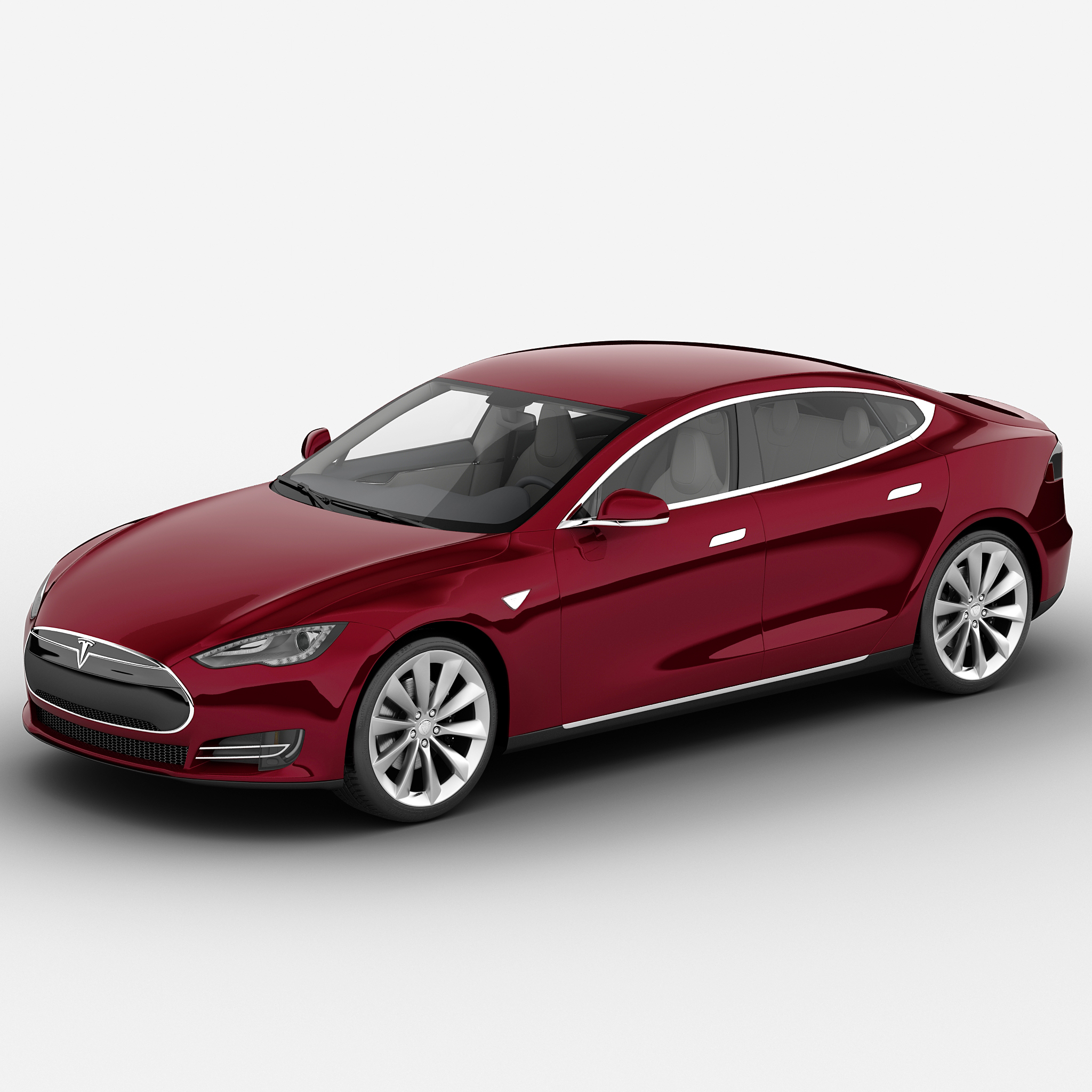 tesla s 2014 rigged car 3d model
