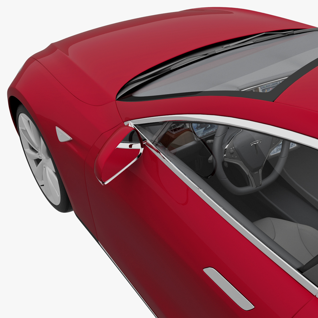 tesla s 2014 rigged car 3d model