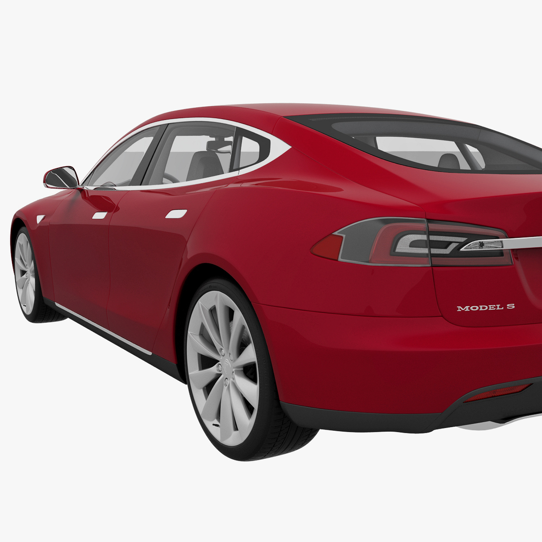 tesla s 2014 rigged car 3d model