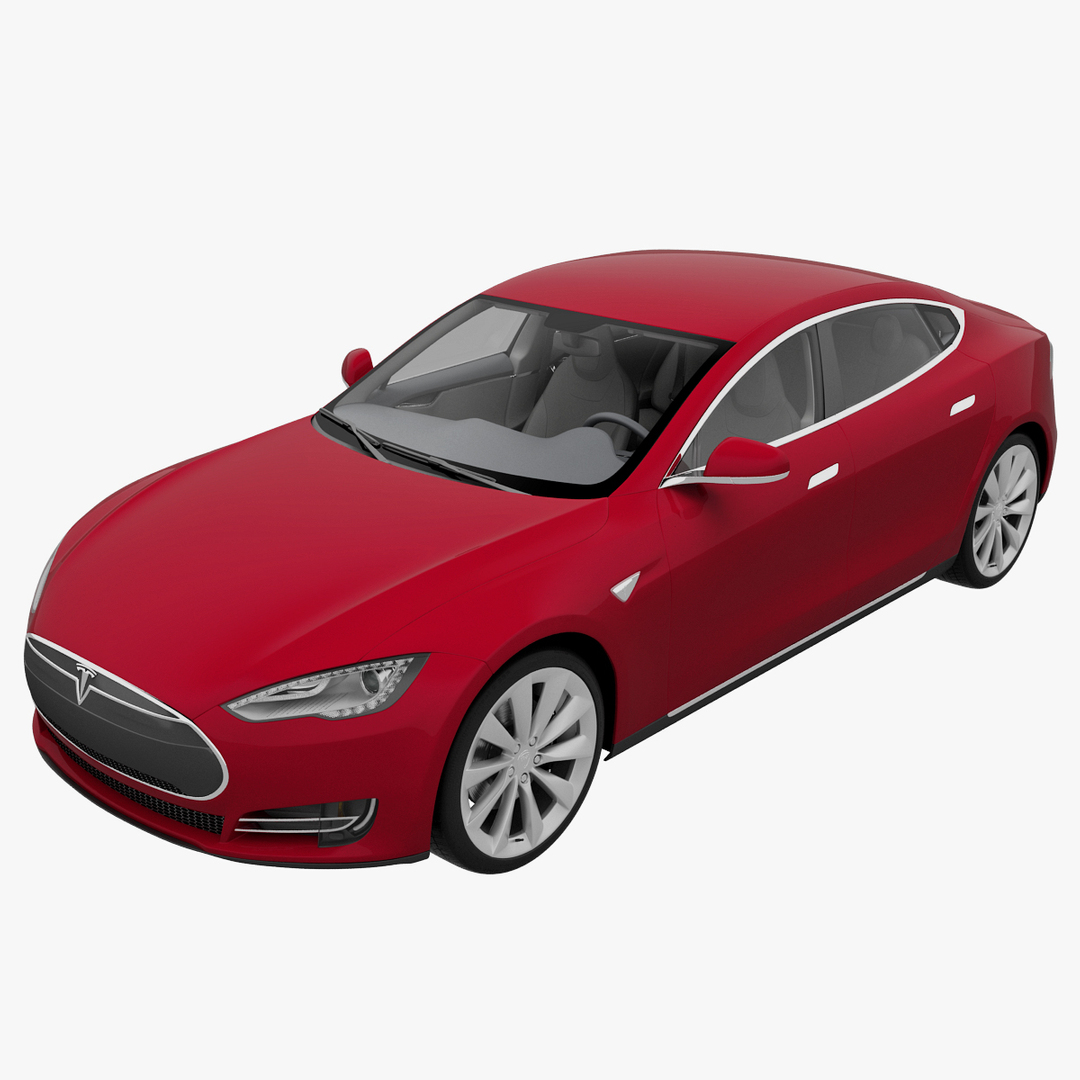 tesla s 2014 rigged car 3d model