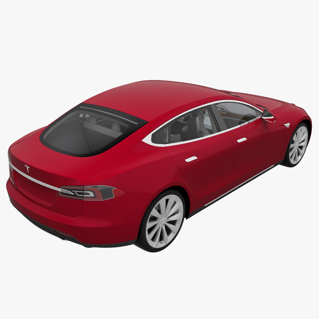 tesla s 2014 rigged car 3d model