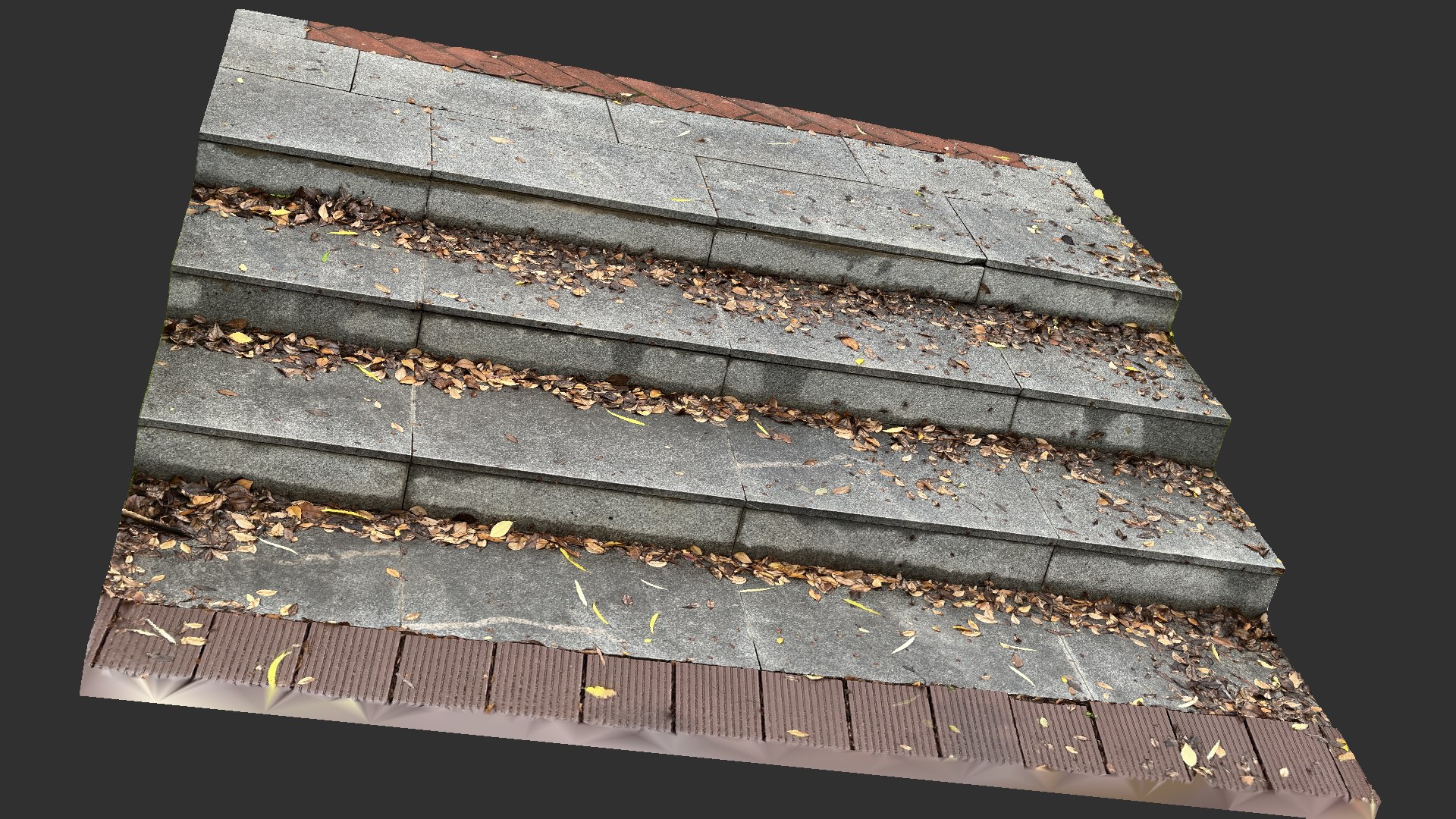 3D Steps With Leaves In The Park 3d Scan Model - TurboSquid 1993684