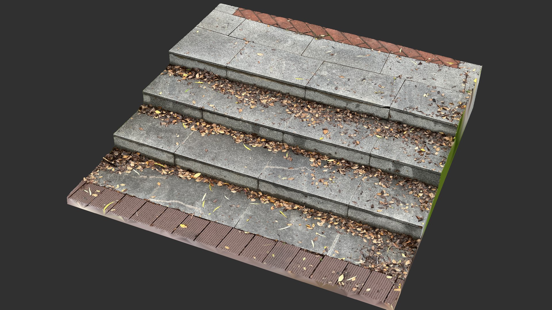 3D Steps With Leaves In The Park 3d Scan Model - TurboSquid 1993684