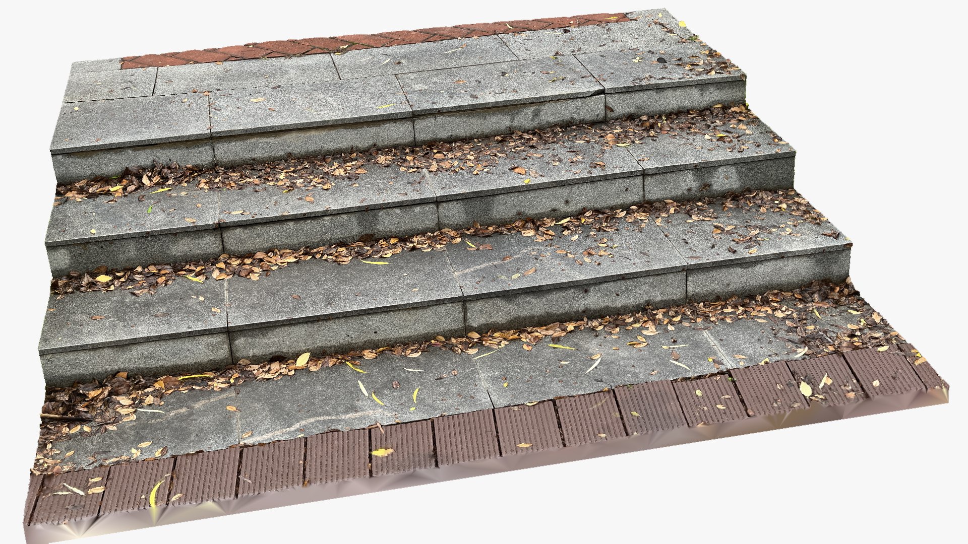 3D Steps With Leaves In The Park 3d Scan Model - TurboSquid 1993684