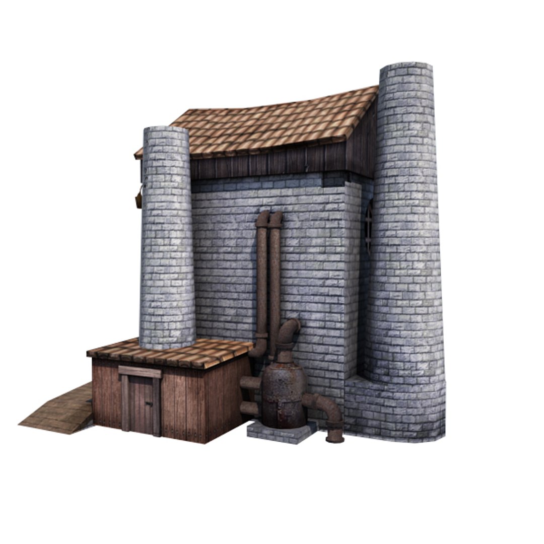 Medieval Factory Buildings 3d Model