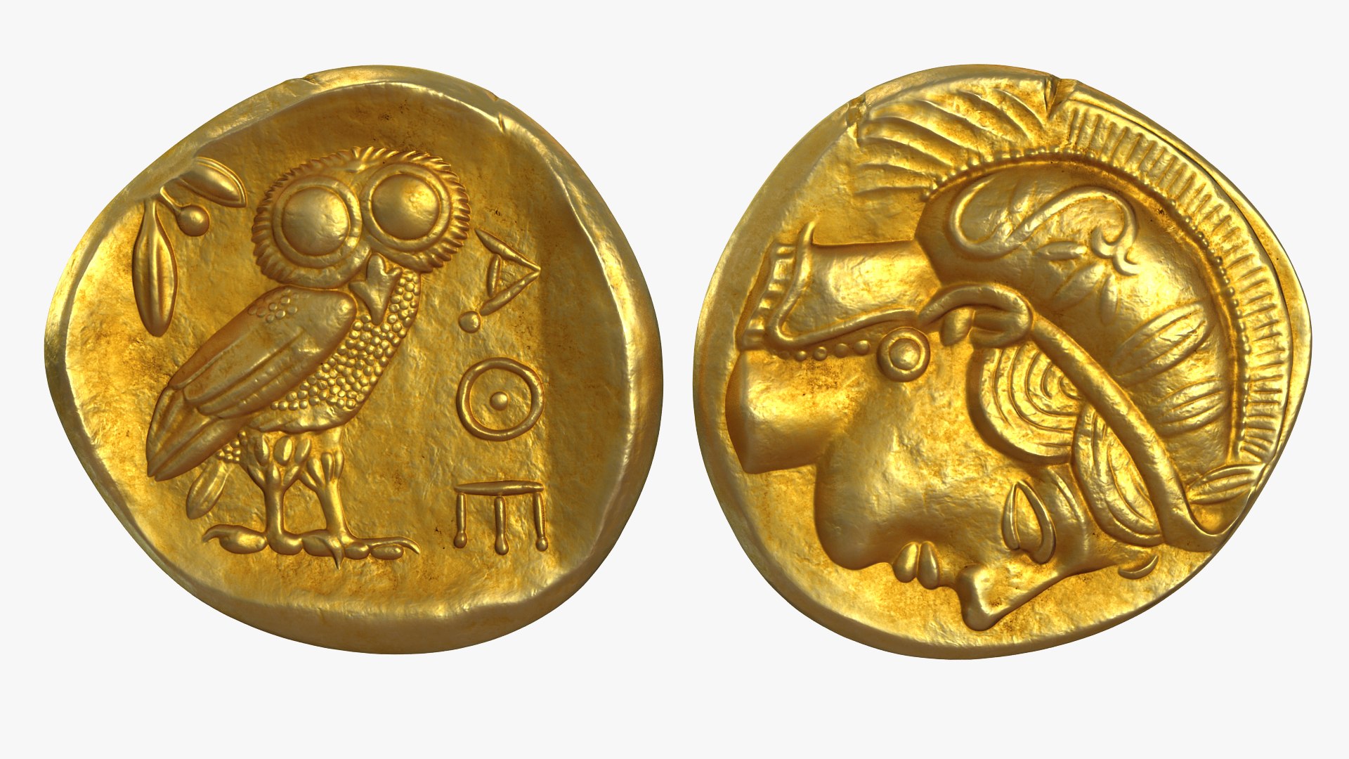 3D Model Gold Ancient Coin - TurboSquid 1784004