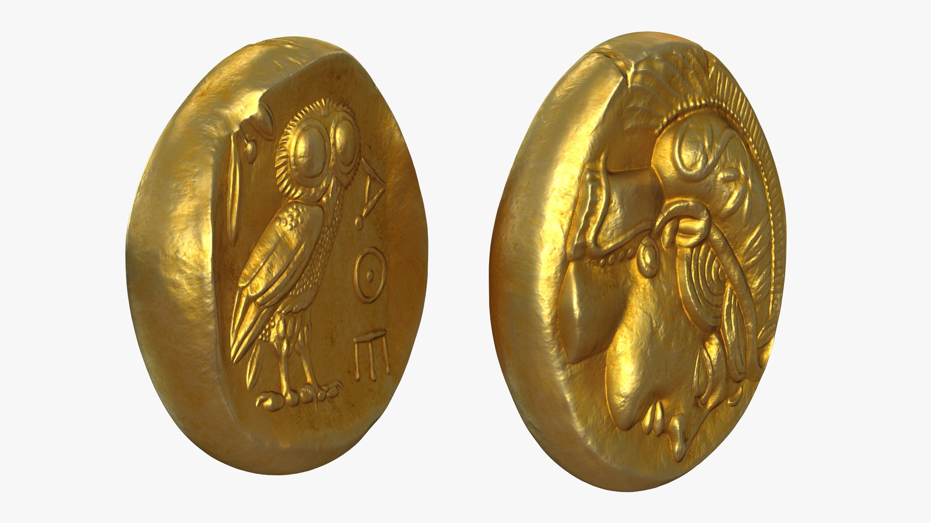 3D Model Gold Ancient Coin - TurboSquid 1784004