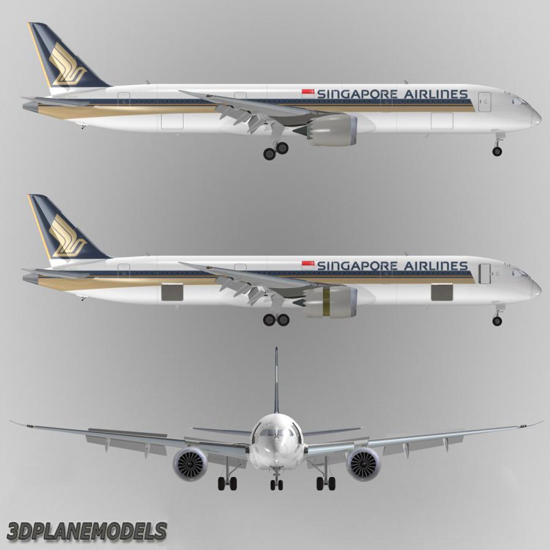 3d B787-9 Singapore Airlines 787-9 Model