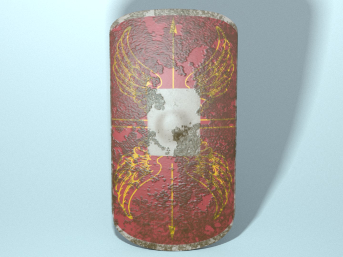 3d model roman scutum shield
