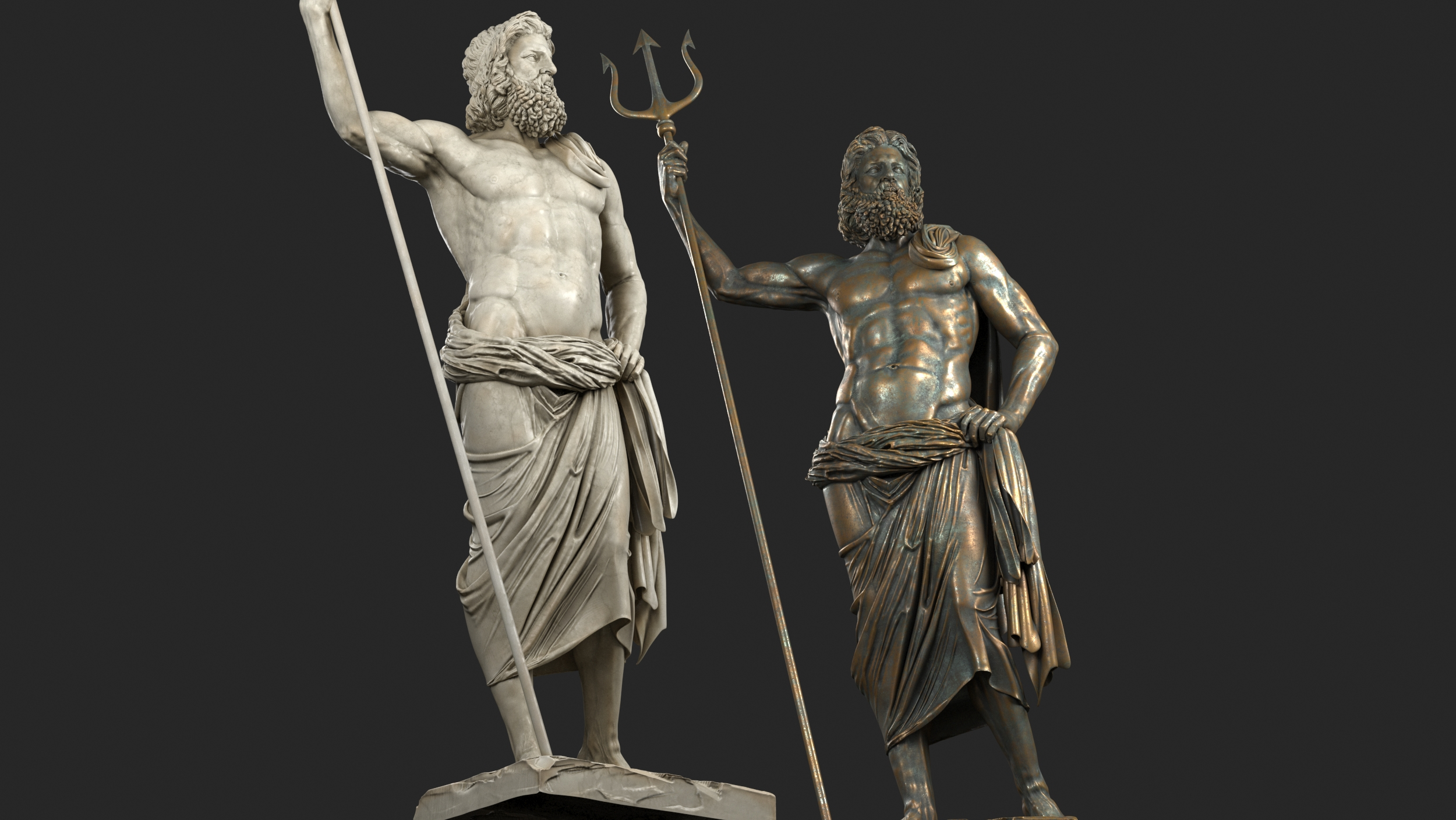 3D poseidon sculpture bronze model - TurboSquid 1337751