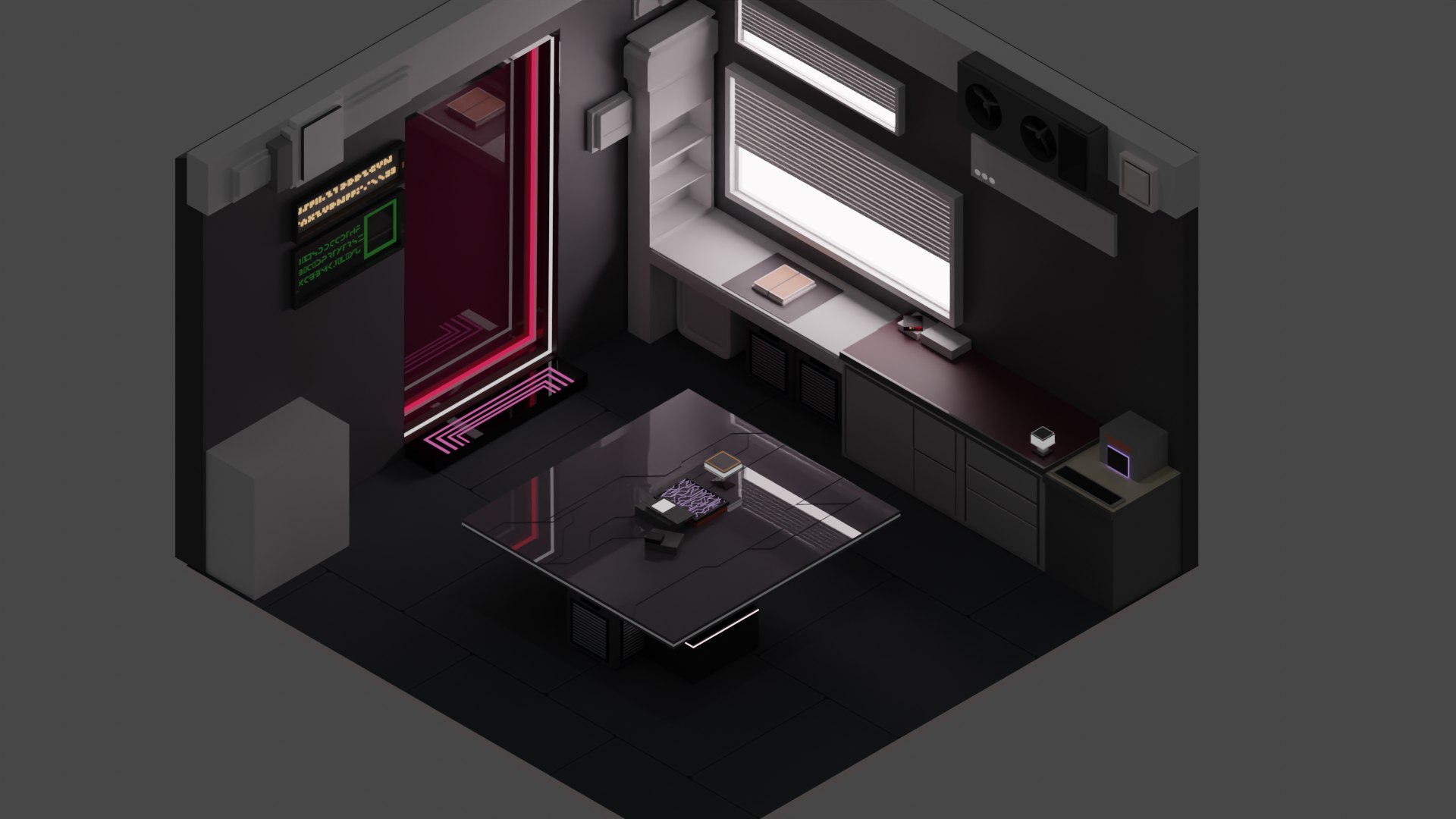 3D Cyberpunk theme room model - TurboSquid 1827546