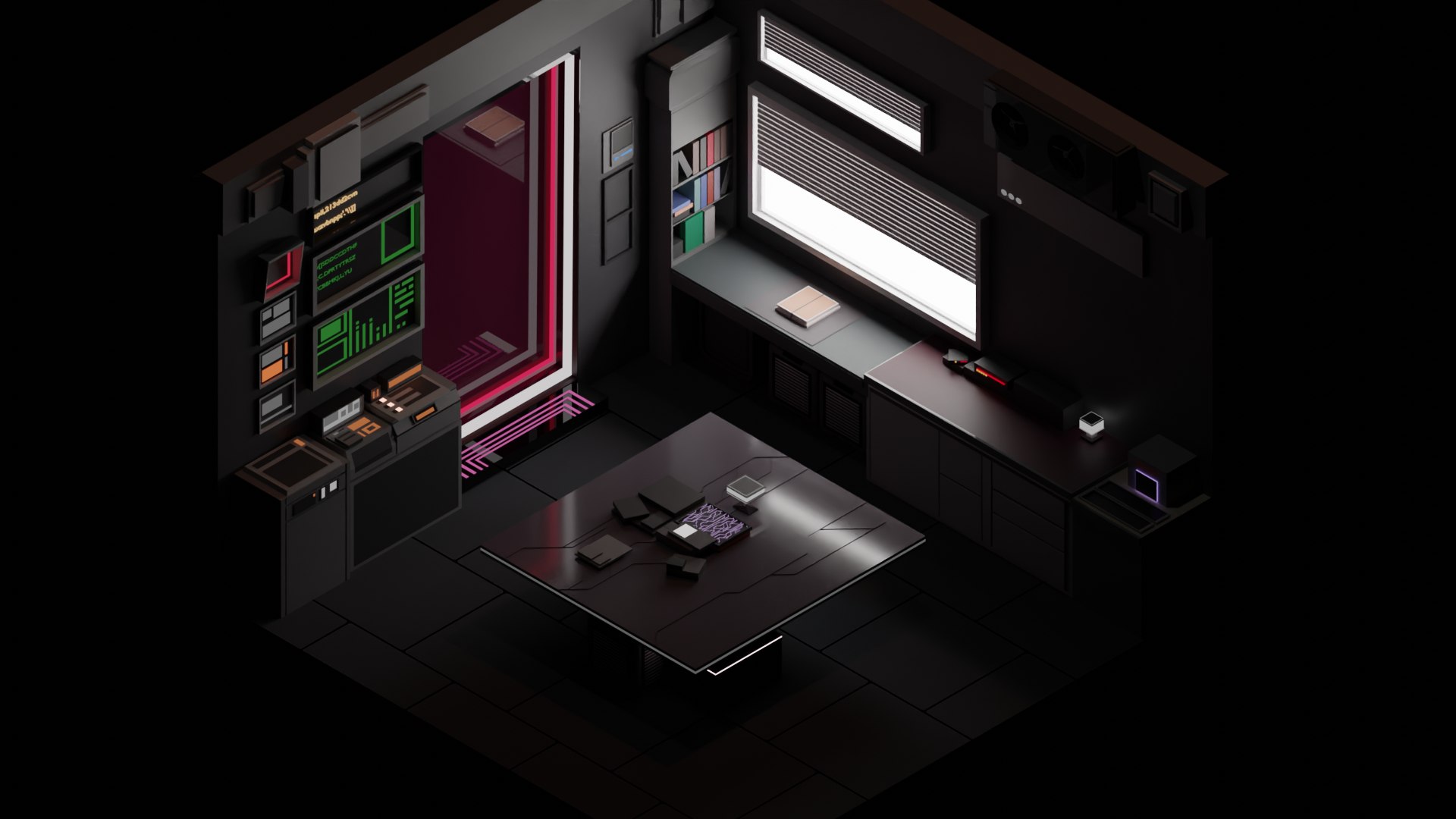 3D Cyberpunk theme room model - TurboSquid 1827546