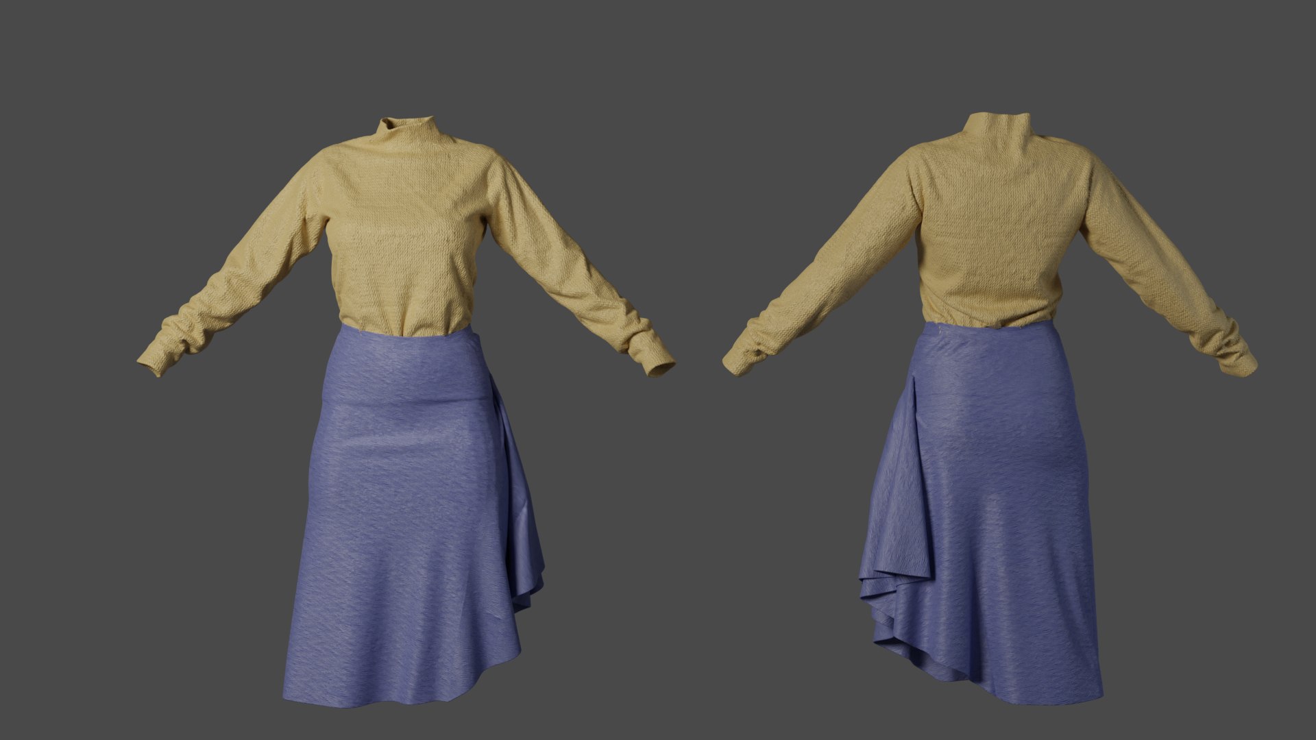 Women Sweater and Skirt 3D model - TurboSquid 1930761