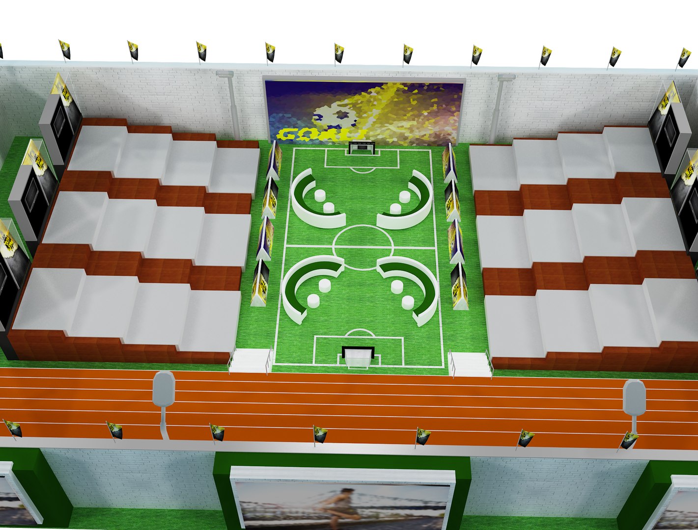 3D Soccer Football Goal Stadium Cafe Layout A542 - TurboSquid 1846888
