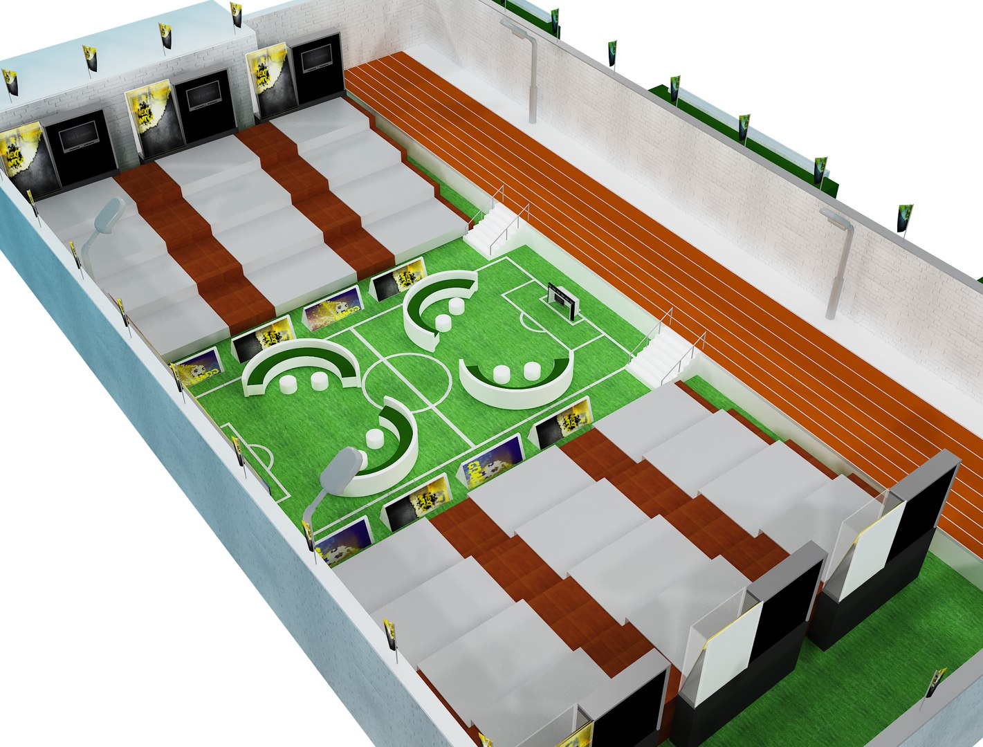 3D Soccer Football Goal Stadium Cafe Layout A542 - TurboSquid 1846888