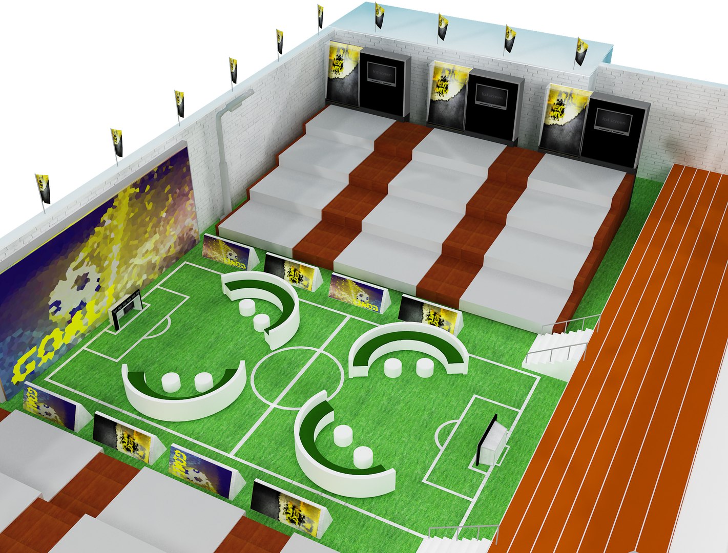 3D Soccer Football Goal Stadium Cafe Layout A542 - TurboSquid 1846888