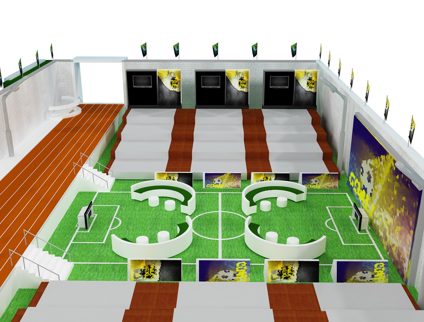 3D Soccer Football Goal Stadium Cafe Layout A542 - TurboSquid 1846888