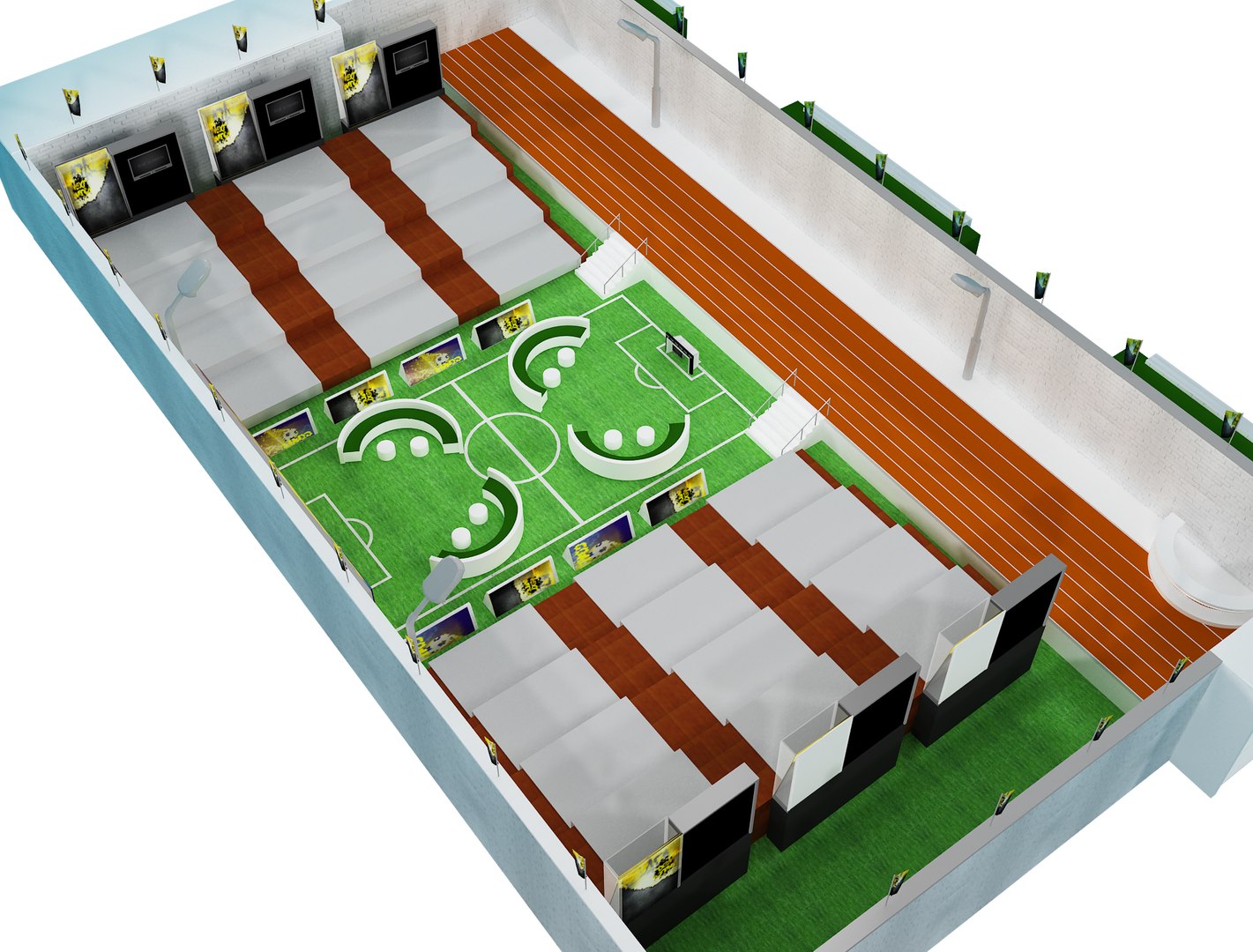 3D Soccer Football Goal Stadium Cafe Layout a542 - TurboSquid 1846888
