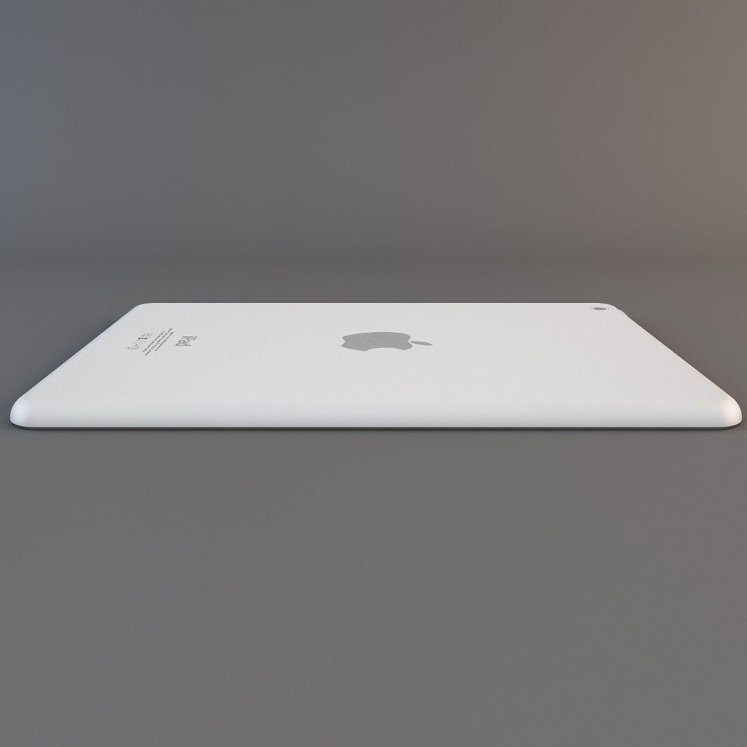 white ipad mini 3d model