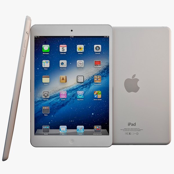 white ipad mini 3d model