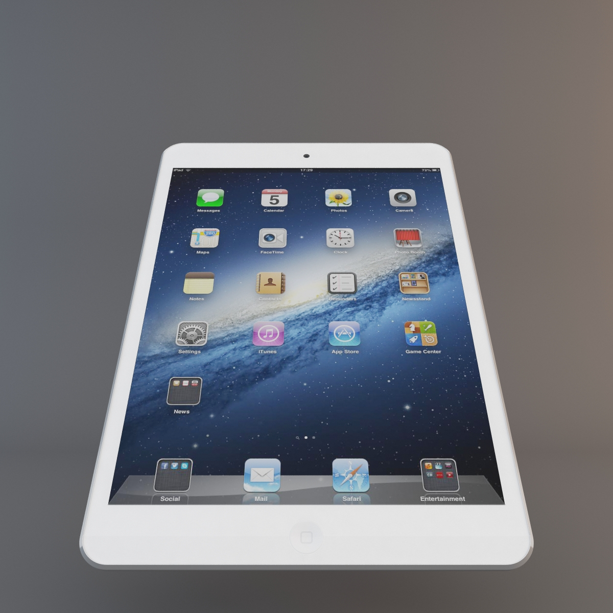 white ipad mini 3d model