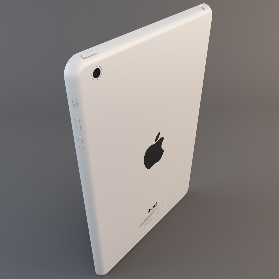 white ipad mini 3d model