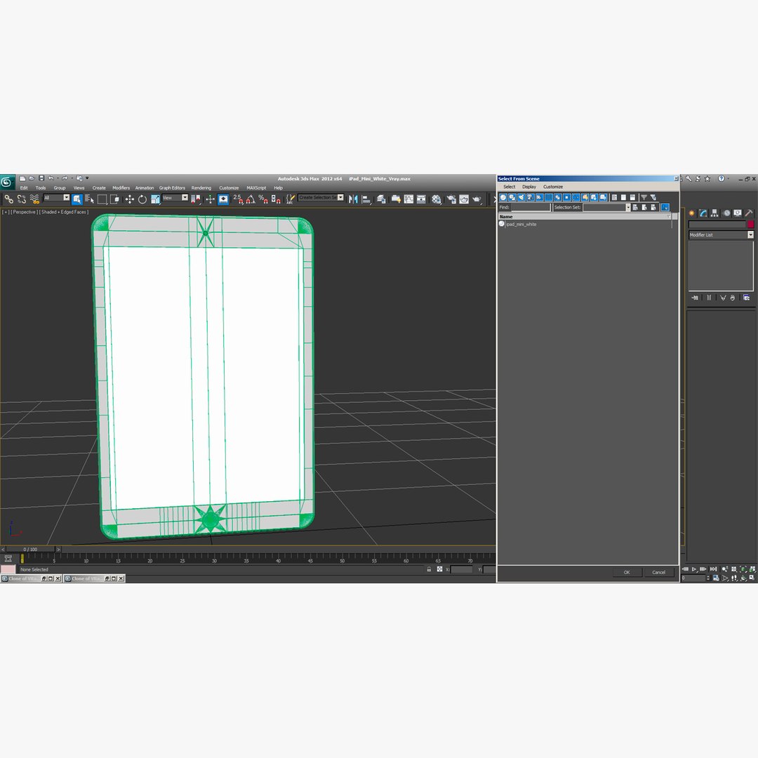 white ipad mini 3d model