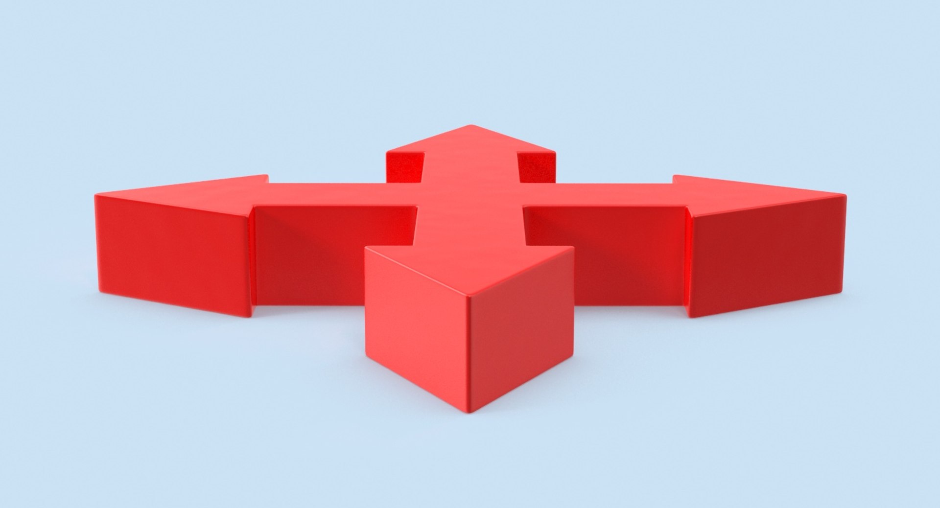 Arrow Symbols 4 Way 3d Model