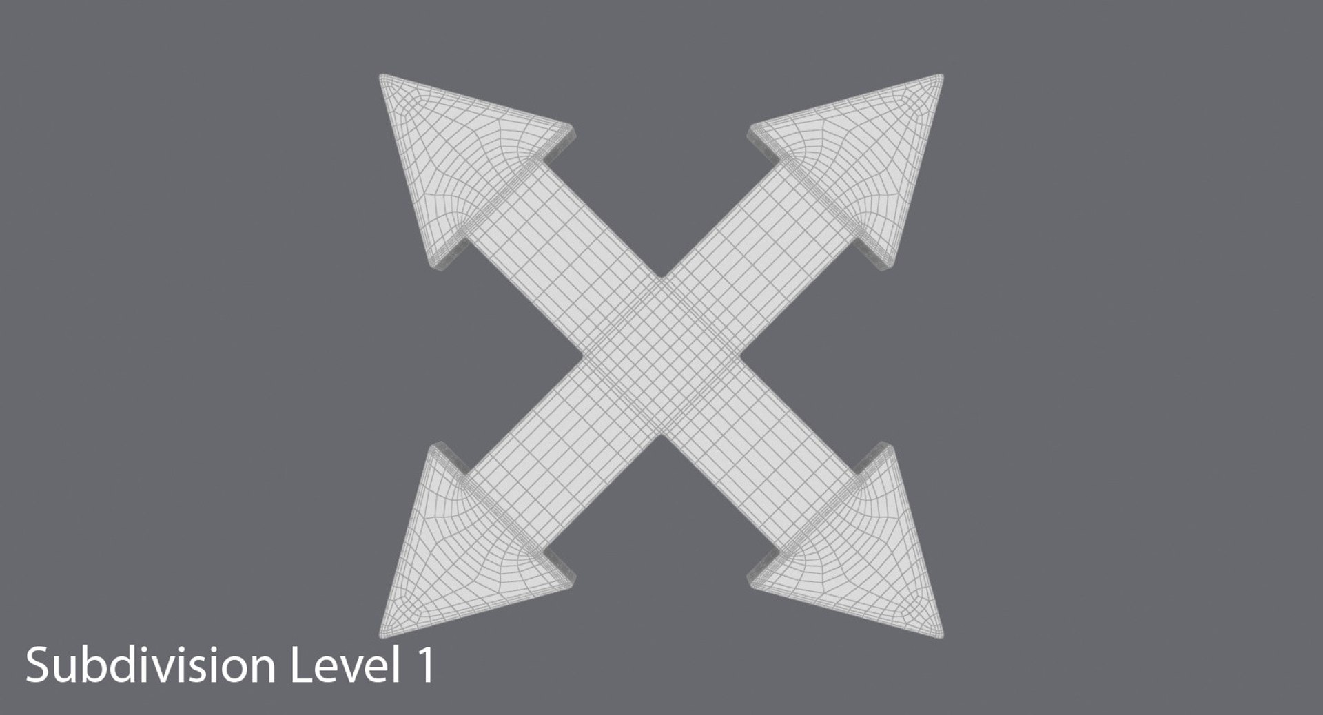 Arrow Symbols 4 Way 3d Model
