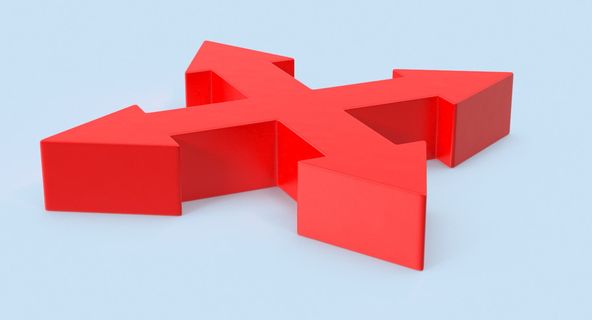 Arrow Symbols 4 Way 3d Model