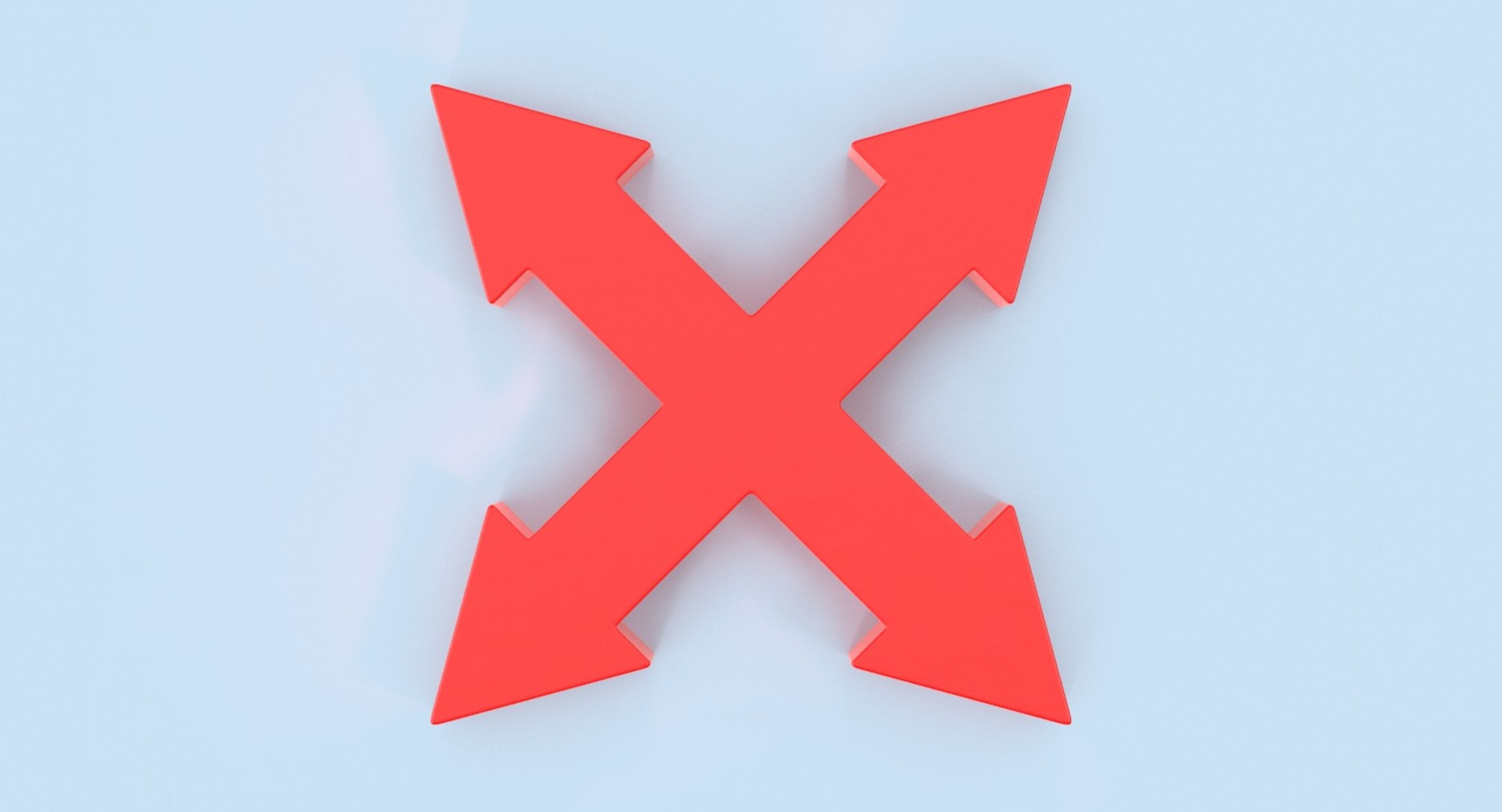 Arrow Symbols 4 Way 3d Model