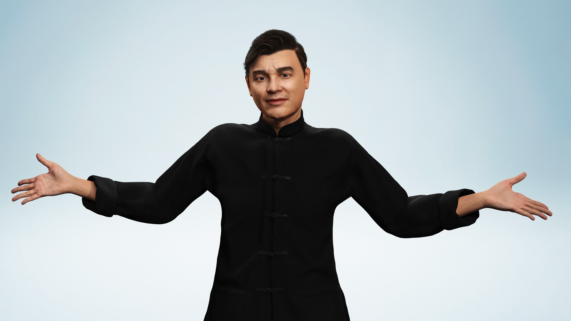 3D Model Realistic Asian Kung Fu Master Male Character - TurboSquid 2428181