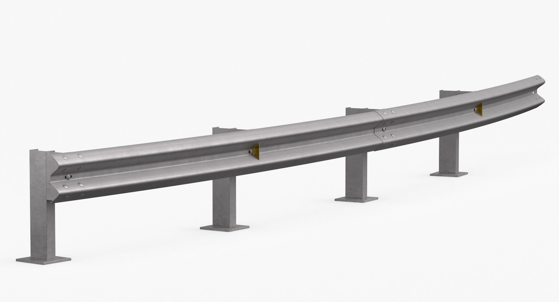 3D Model Guardrail W Beam Curved R 20m Single - TurboSquid 1918256