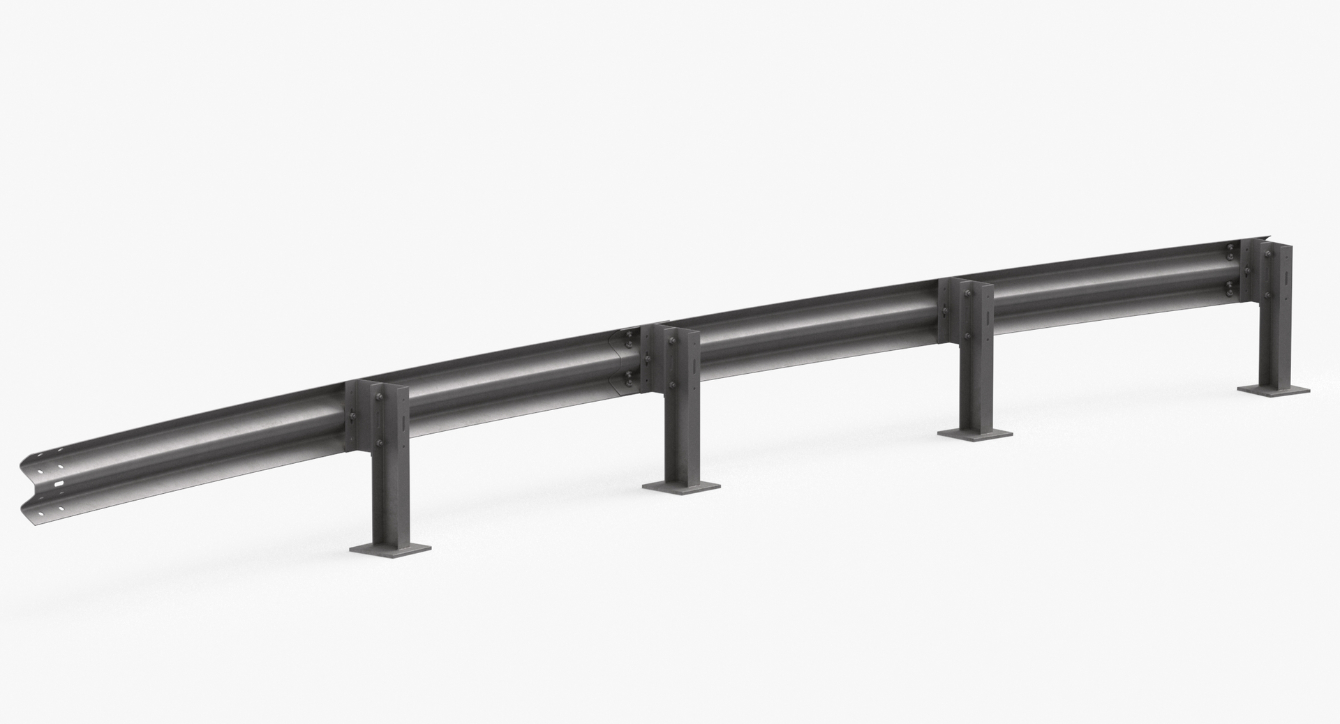 modelo 3d Guardrail W Beam Curved R 20m Single - TurboSquid 1918256