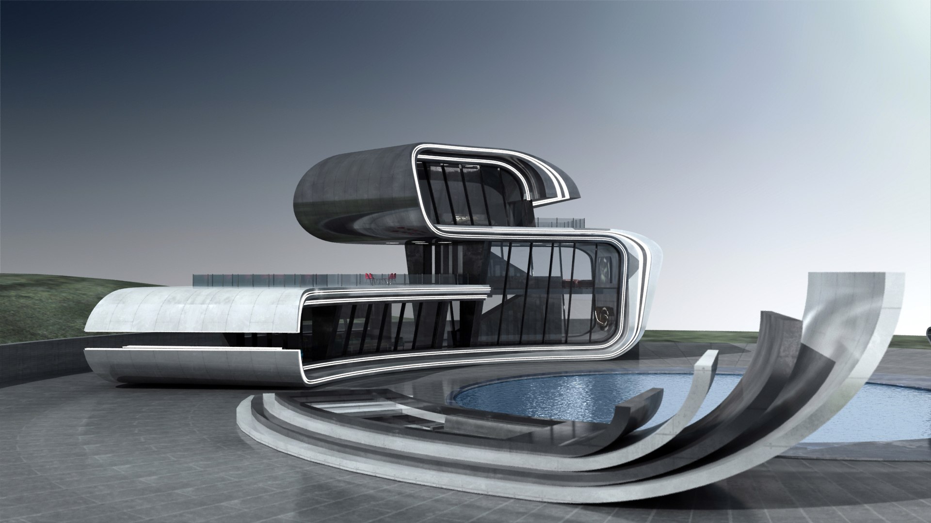 Futuristic Building 02 Model - TurboSquid 2029184