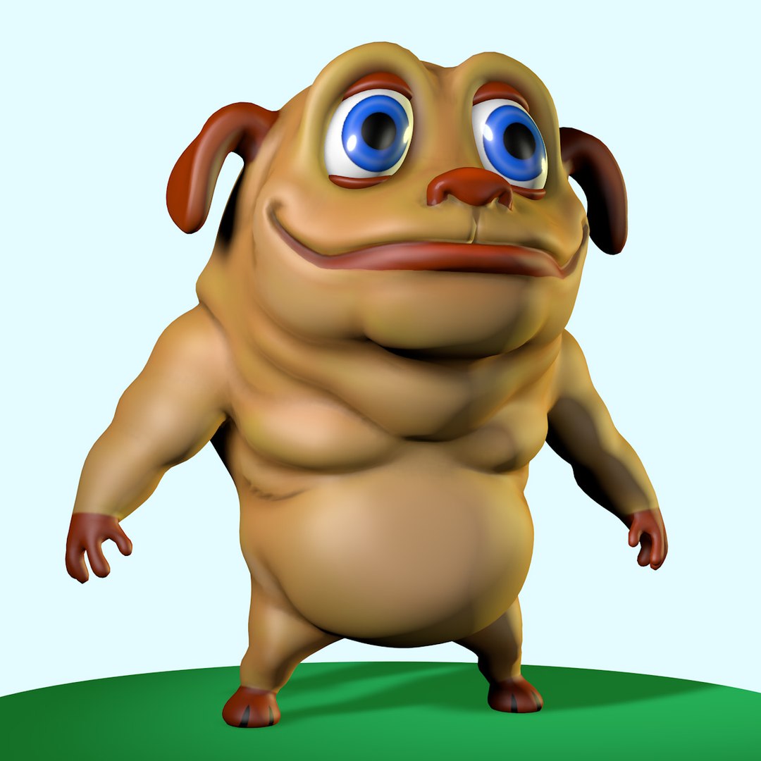 dog character 3d c4d