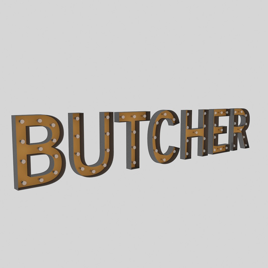 Butcher Sign Bulb 3D Model - TurboSquid 1455097
