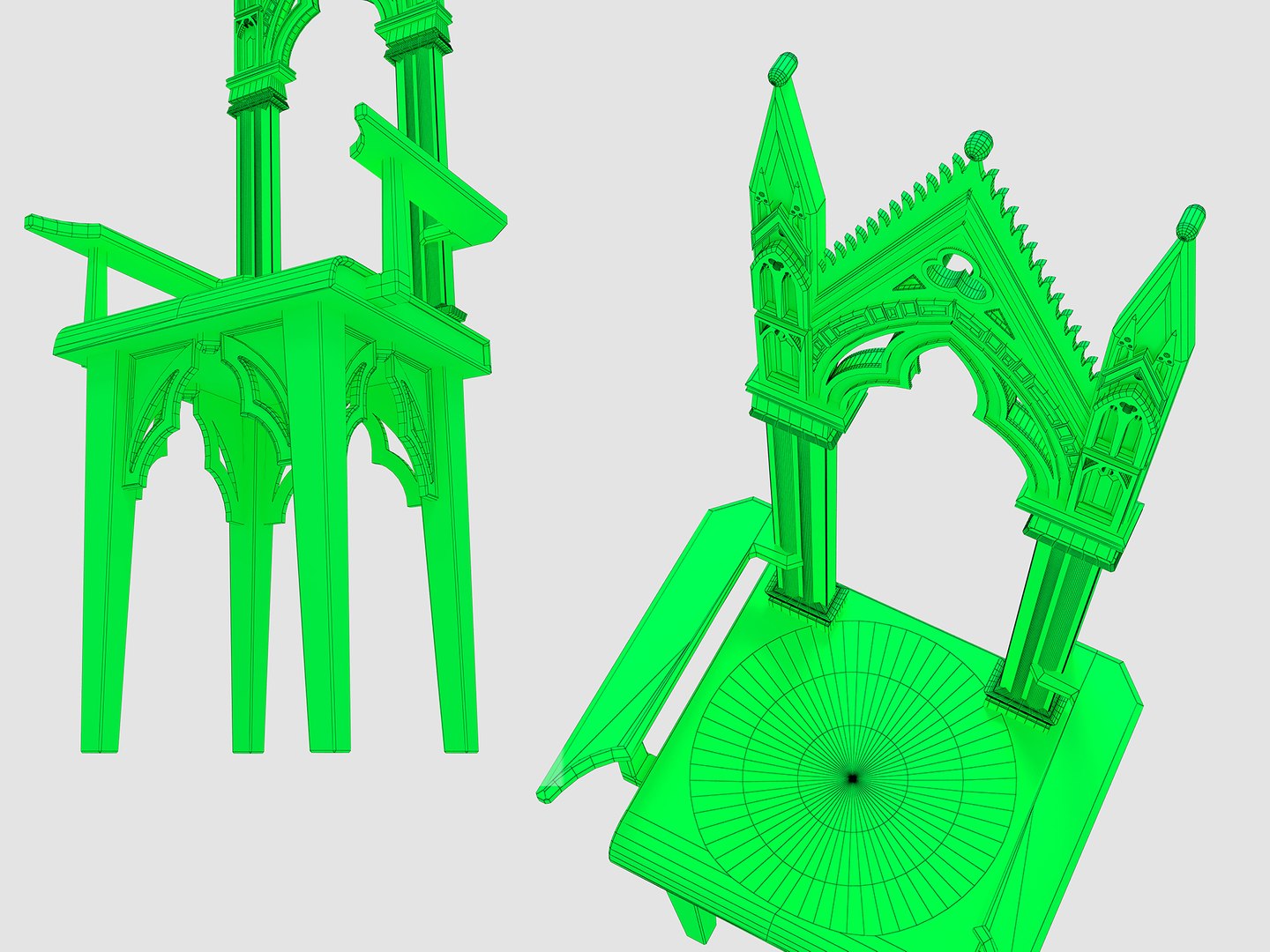 Chair Gothic 3d Model