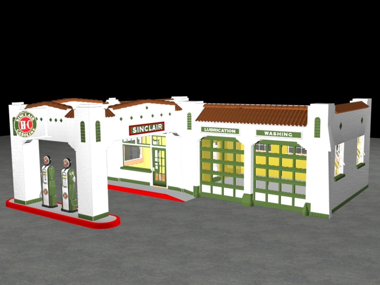 vintage 1935 sinclair gas station max