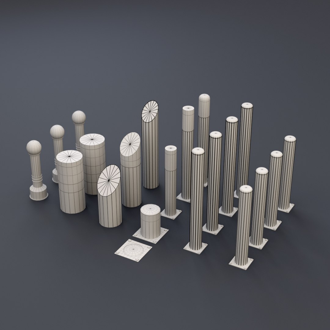 Set Urban Bollards Model - TurboSquid 1336801