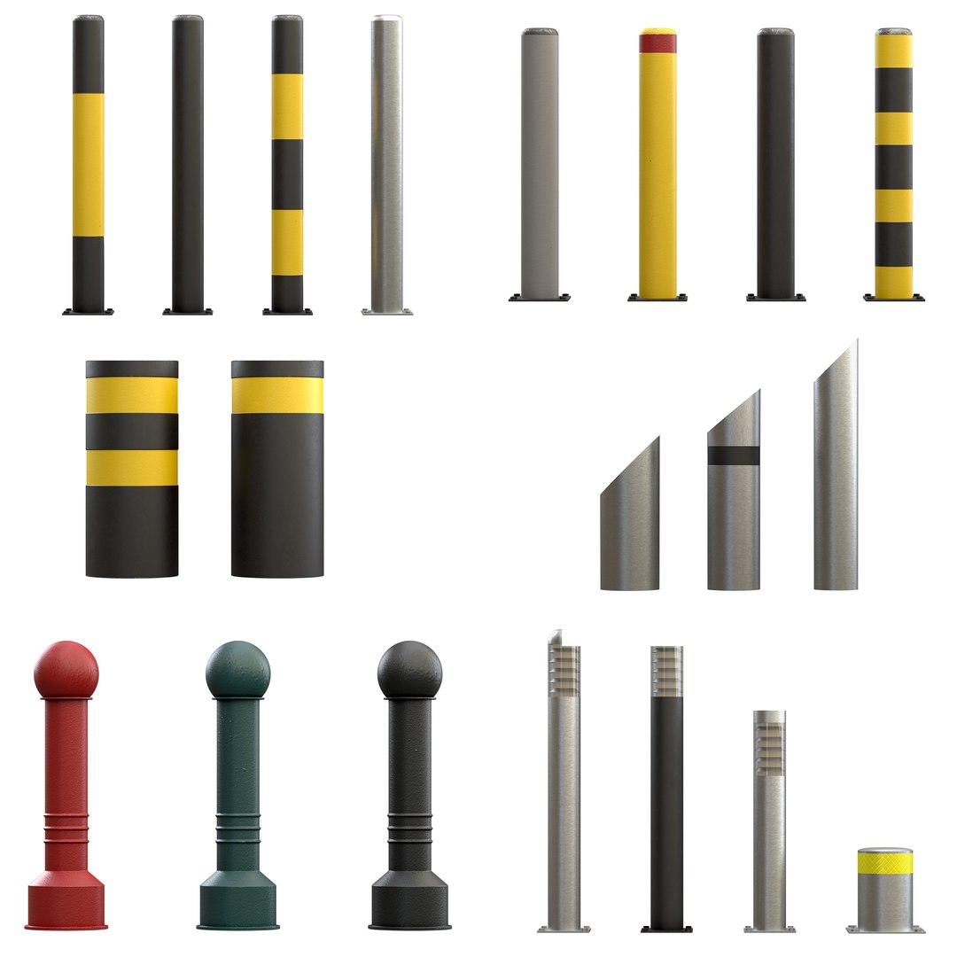 Set Urban Bollards Model - TurboSquid 1336801