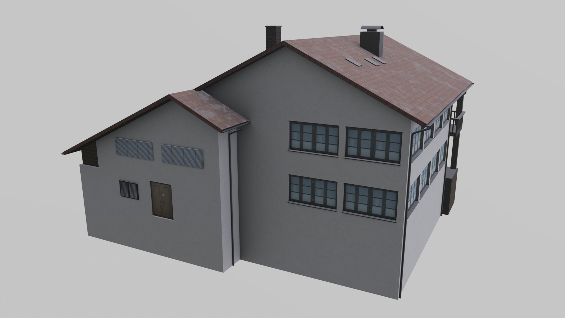 European Residential House Game Ready PBR With LODs Model - TurboSquid ...