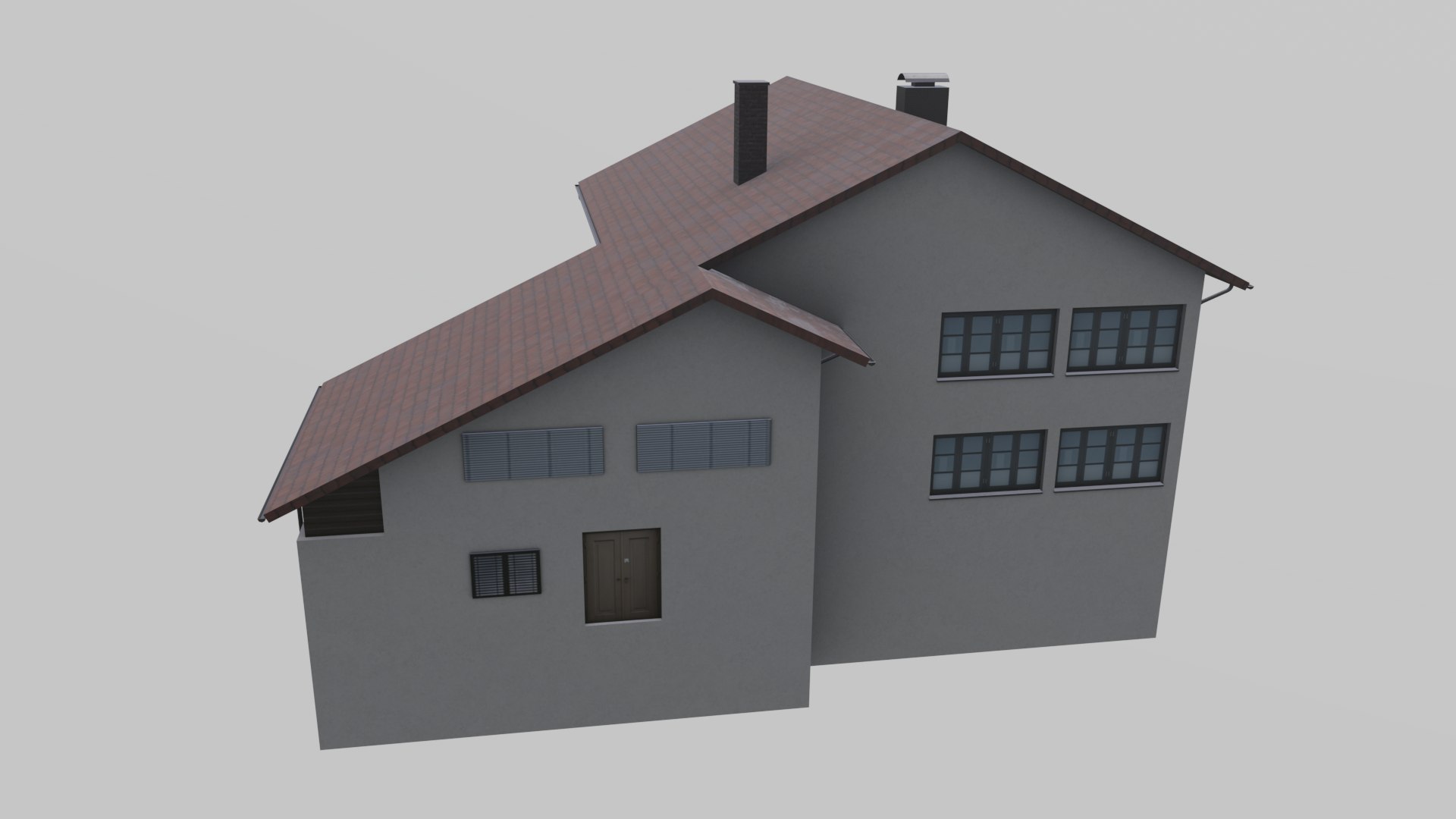 European Residential House Game Ready PBR With LODs Model - TurboSquid ...