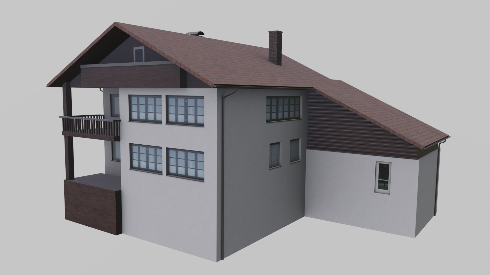 European Residential House Game Ready PBR With LODs Model - TurboSquid ...
