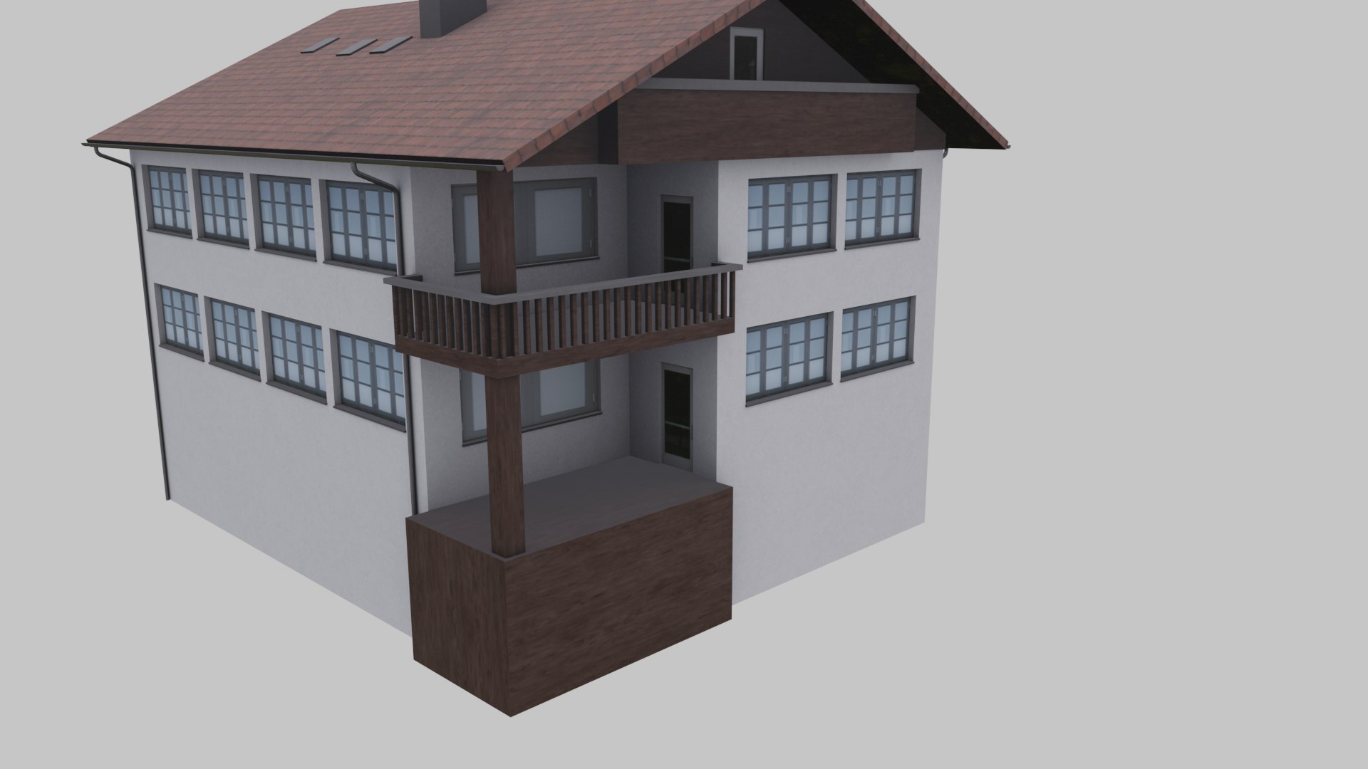 European Residential House Game Ready PBR With LODs Model - TurboSquid ...