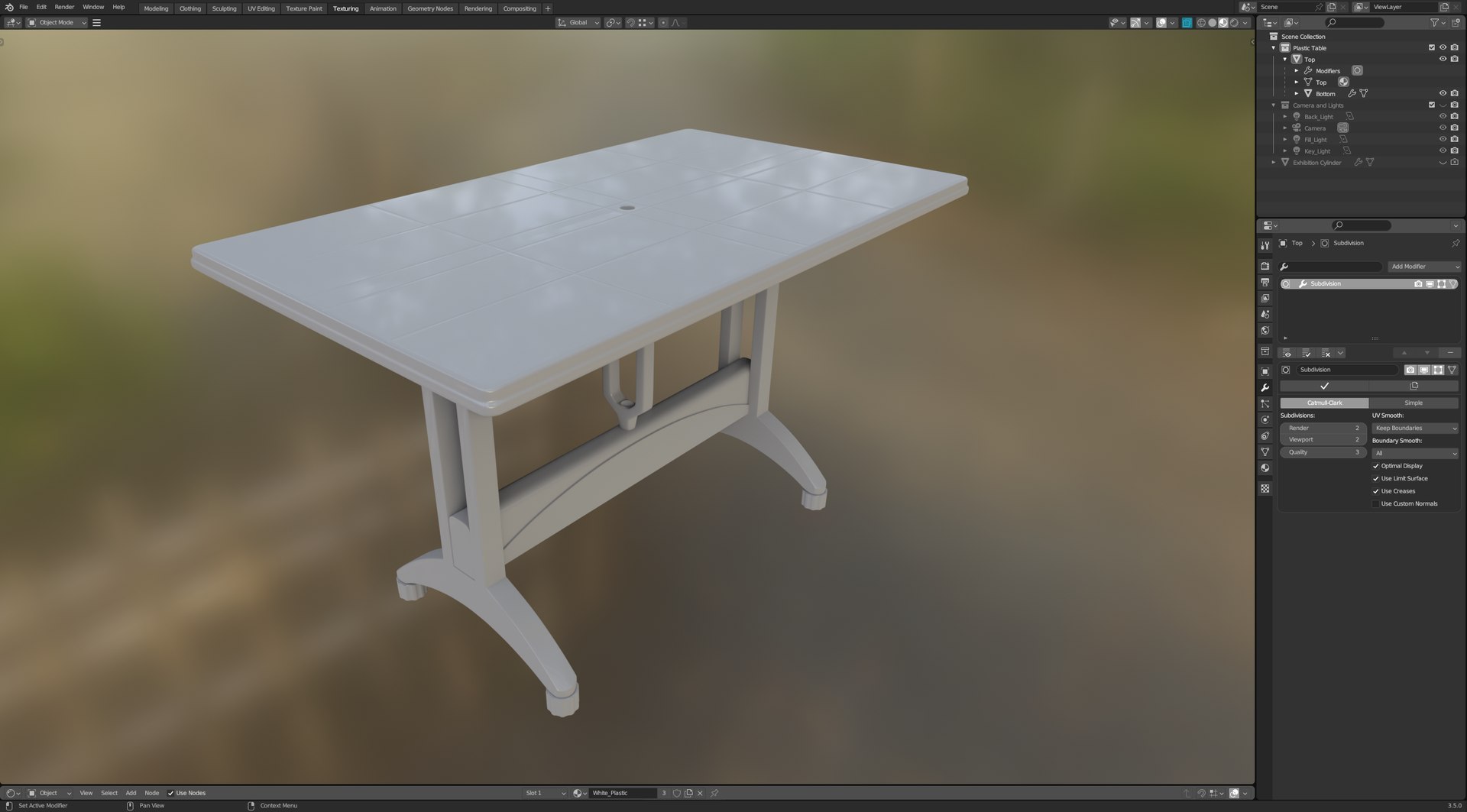 3D White Plastic Table - TurboSquid 2064183