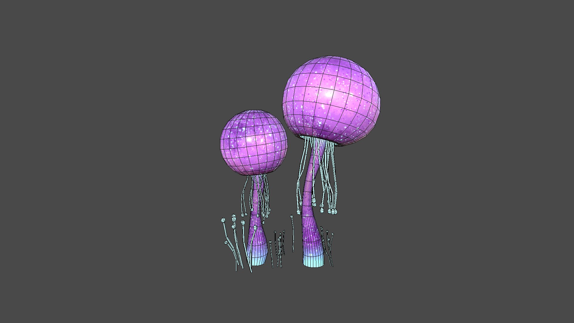 3D Fantasy Mushroom E01 Purple Blue - Scene Backdrop Design model - TurboSquid 2175805
