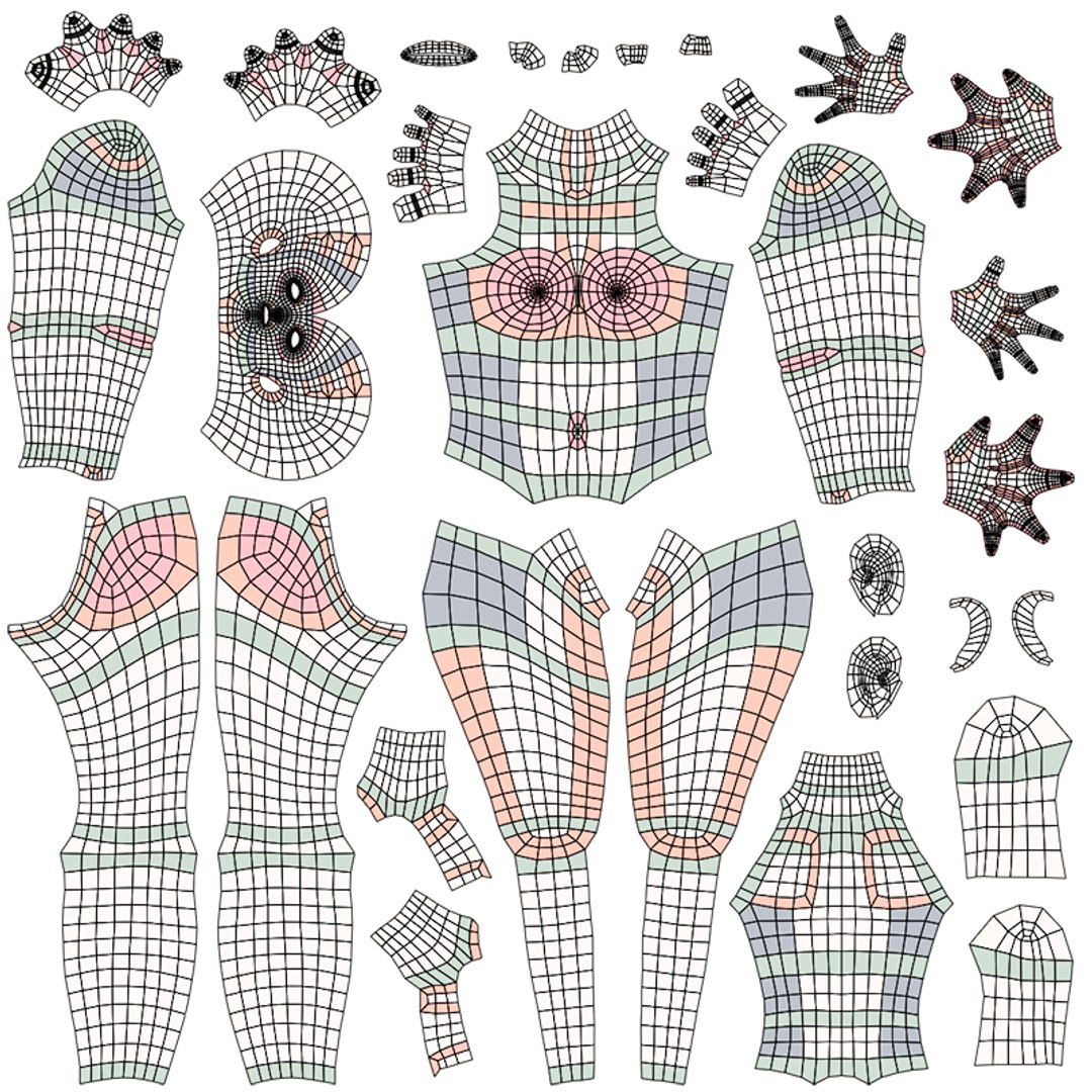 Female Body Base Mesh Topology 3D Model - TurboSquid 2191874