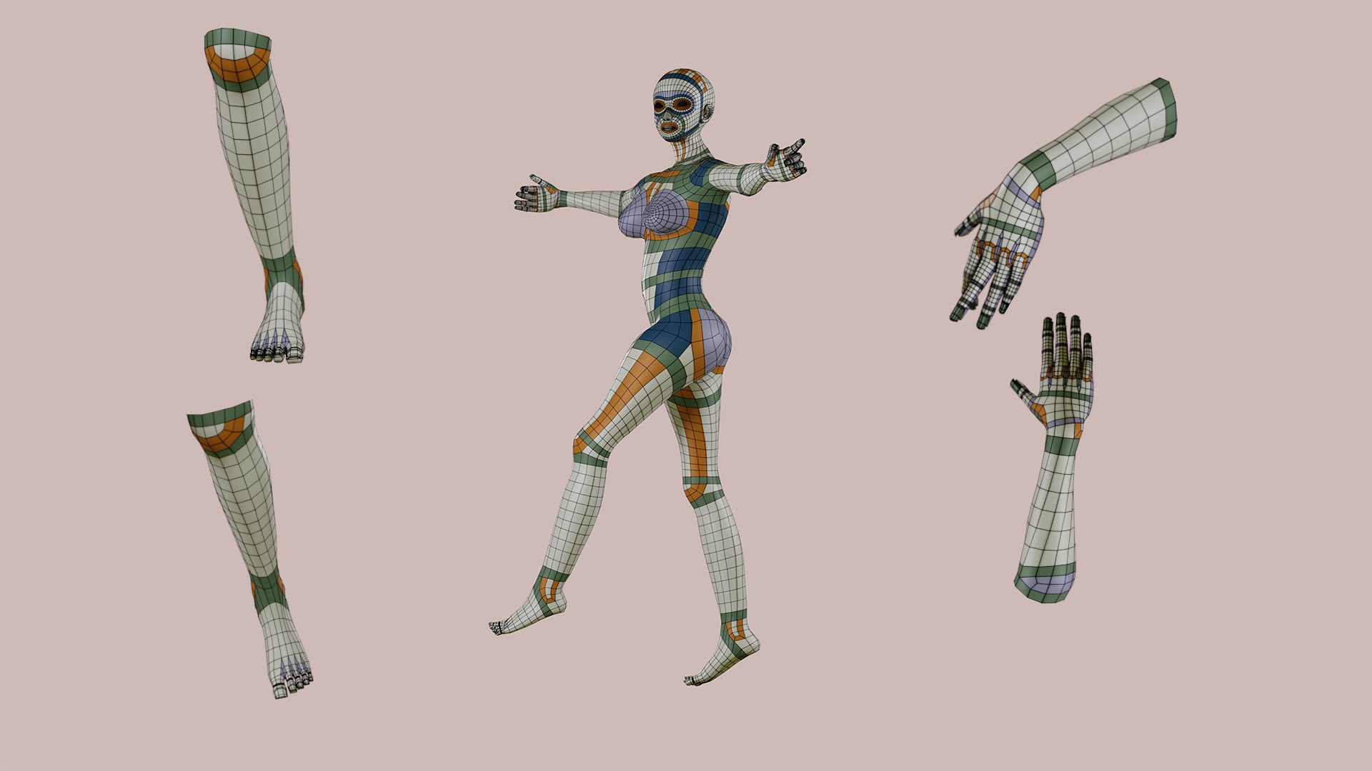 Female Body Base Mesh Topology 3D Model - TurboSquid 2191874
